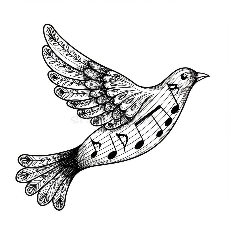 Musical Notes Dove Stock Illustrations – 252 Musical Notes Dove Stock ...