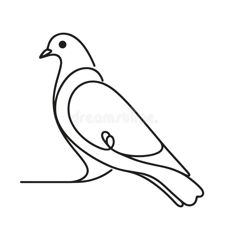 A Black and White Drawing of a Bird with a Pointed Beak Stock ...