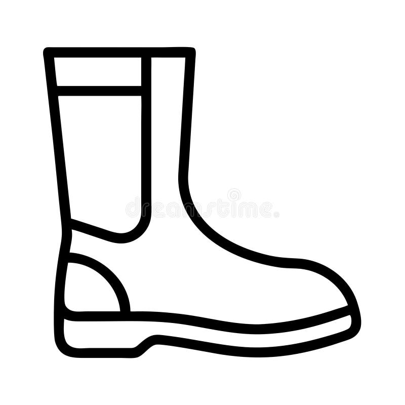 A Black and White Drawing of a Boot Stock Photo - Illustration of shoe ...