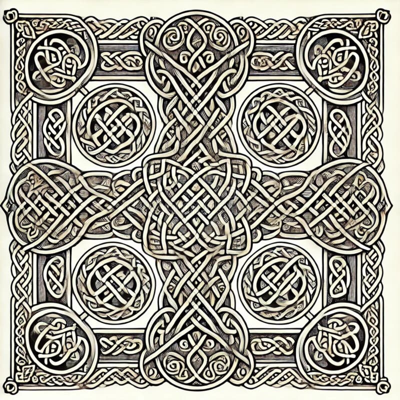 A Black and White Drawing of a Celtic Design Stock Illustration ...