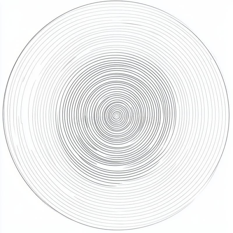 Black and White Drawing of a Circle with Many Lines Stock Illustration ...