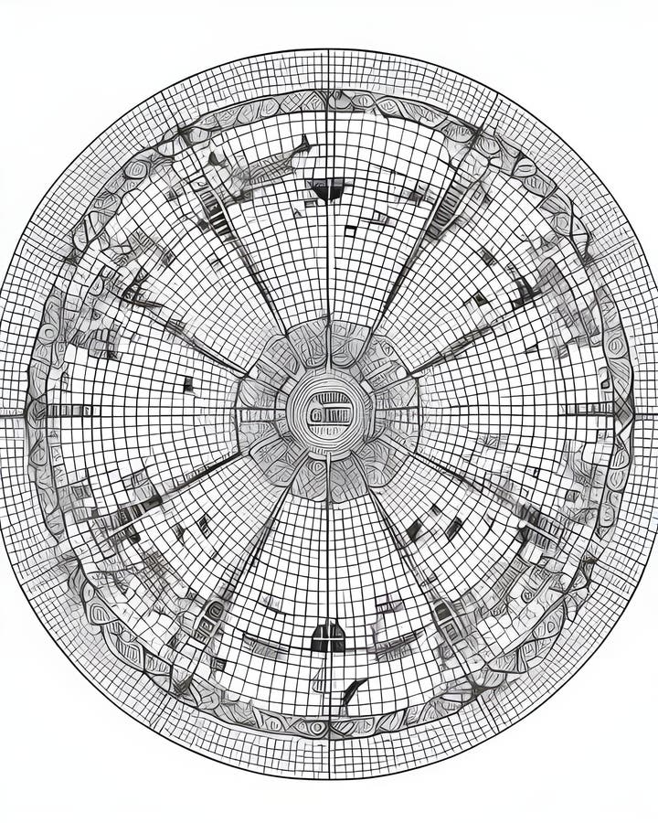 Geometry of Space and Universe. Black and White Vector Illustration ...