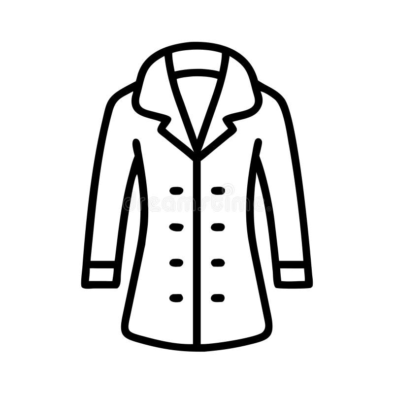 A Black and White Drawing of a Coat Stock Illustration - Illustration ...