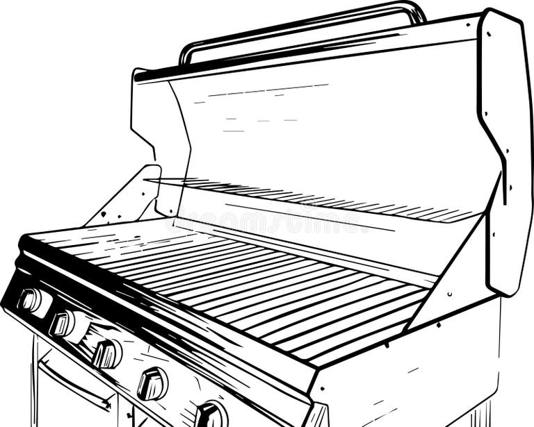 Gas Grill Drawing Stock Illustrations – 173 Gas Grill Drawing Stock ...