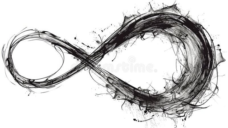 A Black and White Drawing of an Infinite Sign. Suitable for Various ...