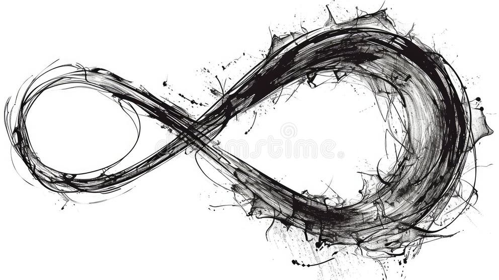 A Black and White Drawing of an Infinite Sign. Suitable for Various ...