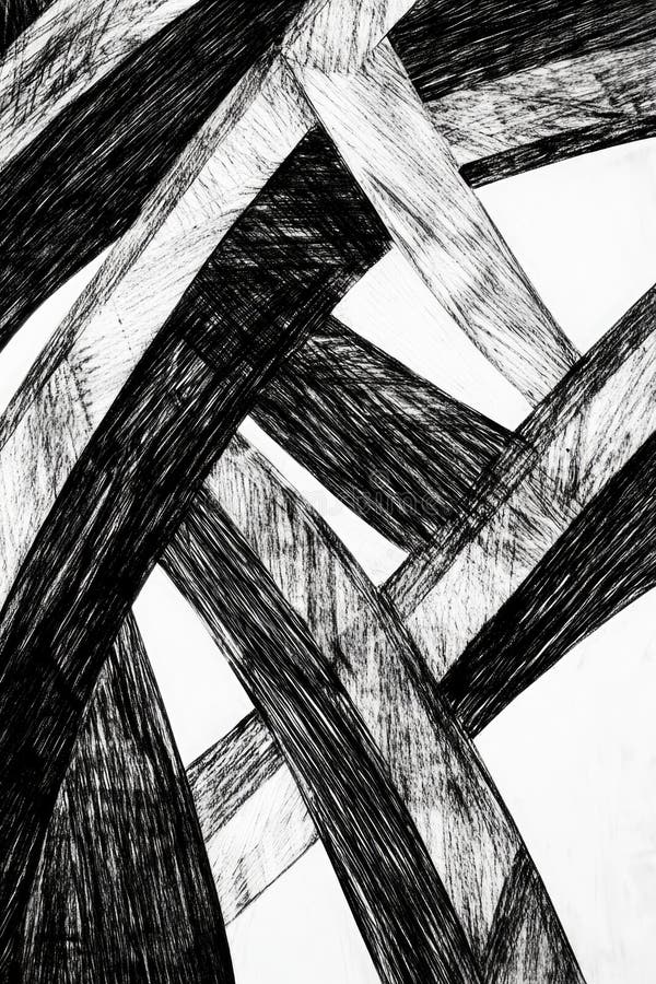 A Black and White Drawing of Intersecting Lines Stock Image - Image of ...