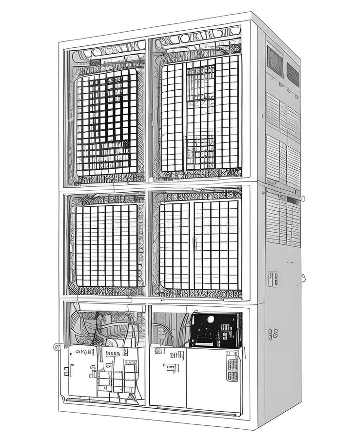 3d Model of a Large Data Center on a White Background. Stock ...