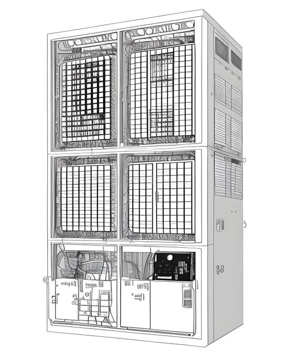 3d Model of a Large Data Center on a White Background. Stock ...