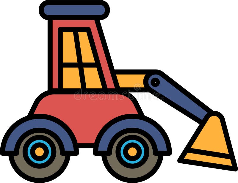 Black and White Drawing of a Large Construction Vehicle Stock Vector ...