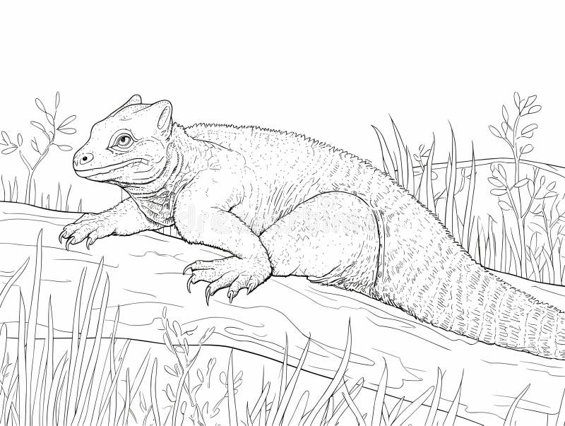 Lizard is Goanna Silhouette on a White Background. Vector Illustration ...