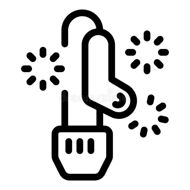 Black and White Drawing of a Power Cord with a Plug Stock Vector ...