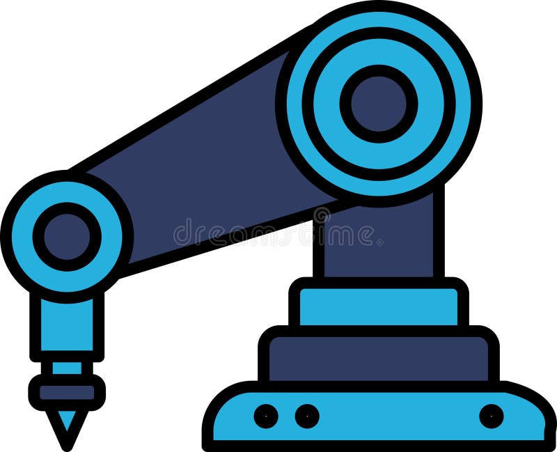 Black and White Drawing of a Robot with a Chain Around Its Neck Stock ...