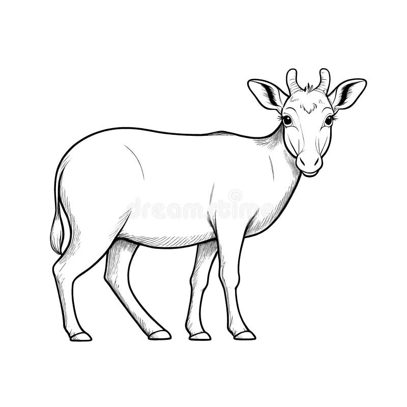 Black and White Drawing of a Roe Deer for Children S Coloring Book ...