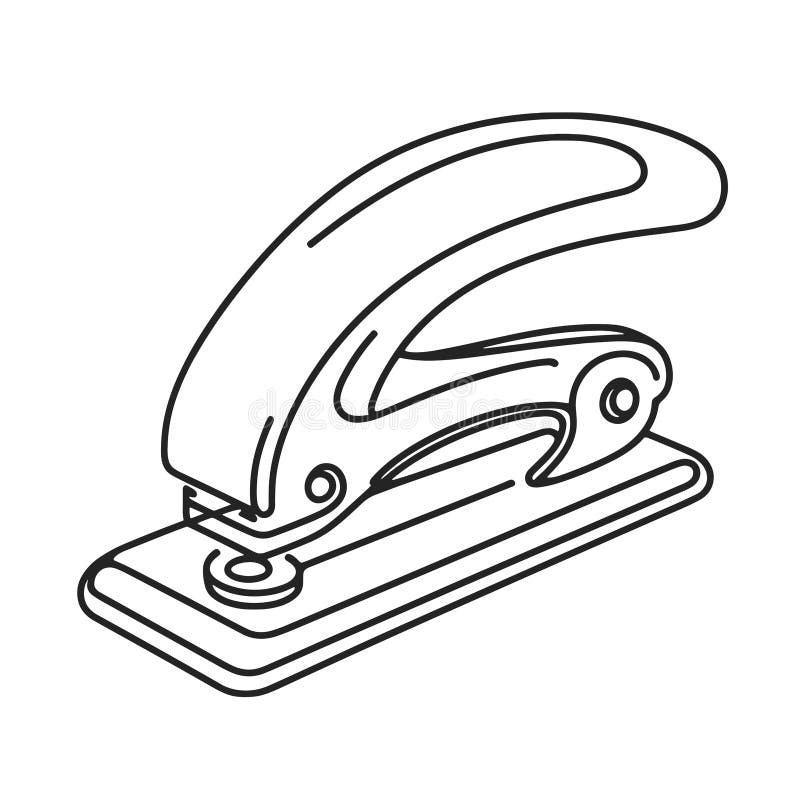 A Black and White Drawing of a Stapler Stock Image - Illustration of ...