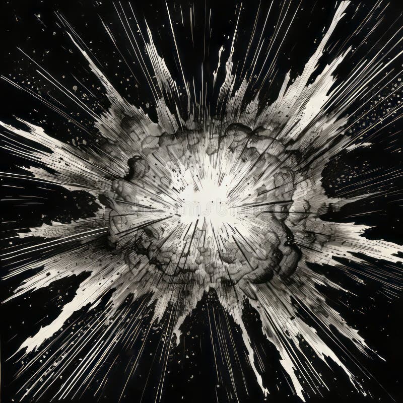 Retro Comic Book Style Supernova Explosion Art Stock Illustration ...