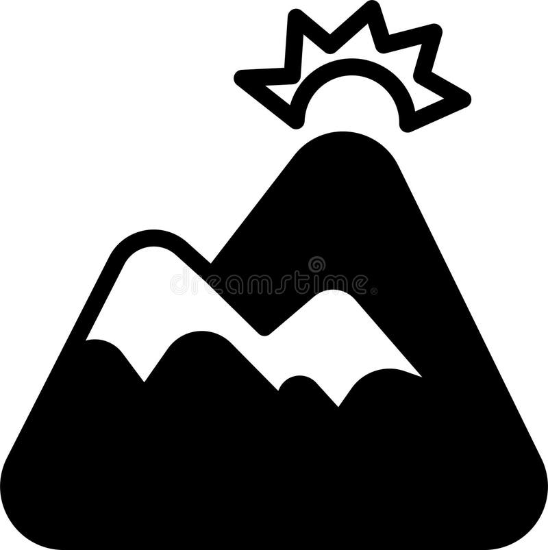 A Black and White Drawing of a Sun with a Triangle on Top of it Stock ...