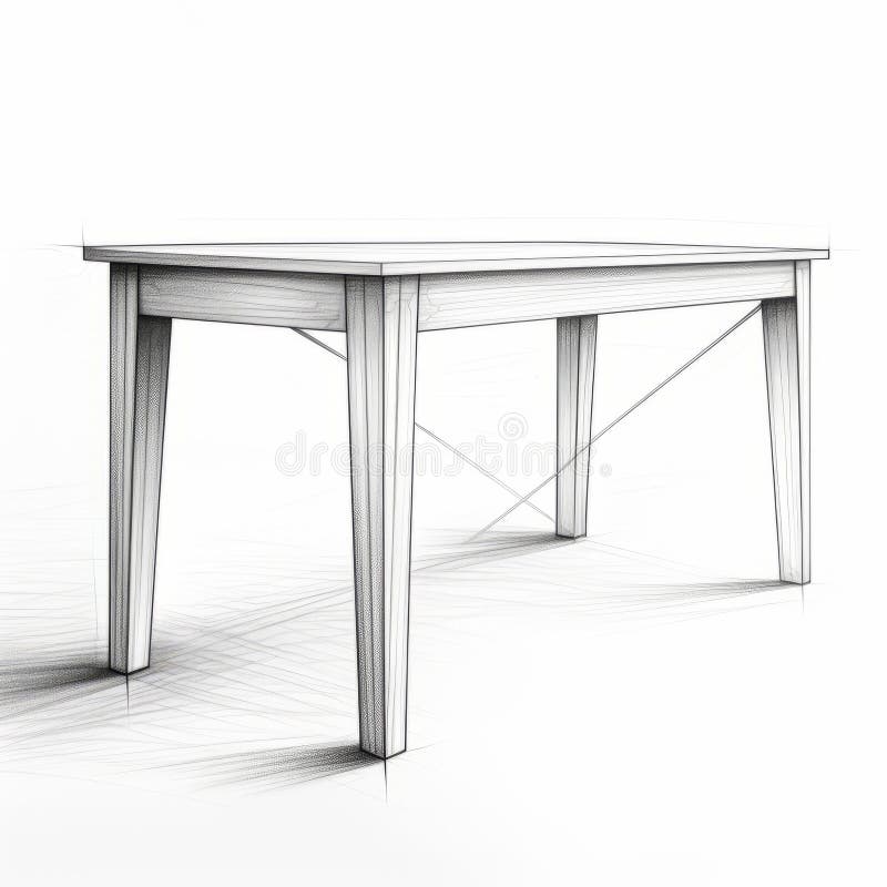 Realistic Hyper-detailed Rendering of a Dining Table with Legs Stock ...