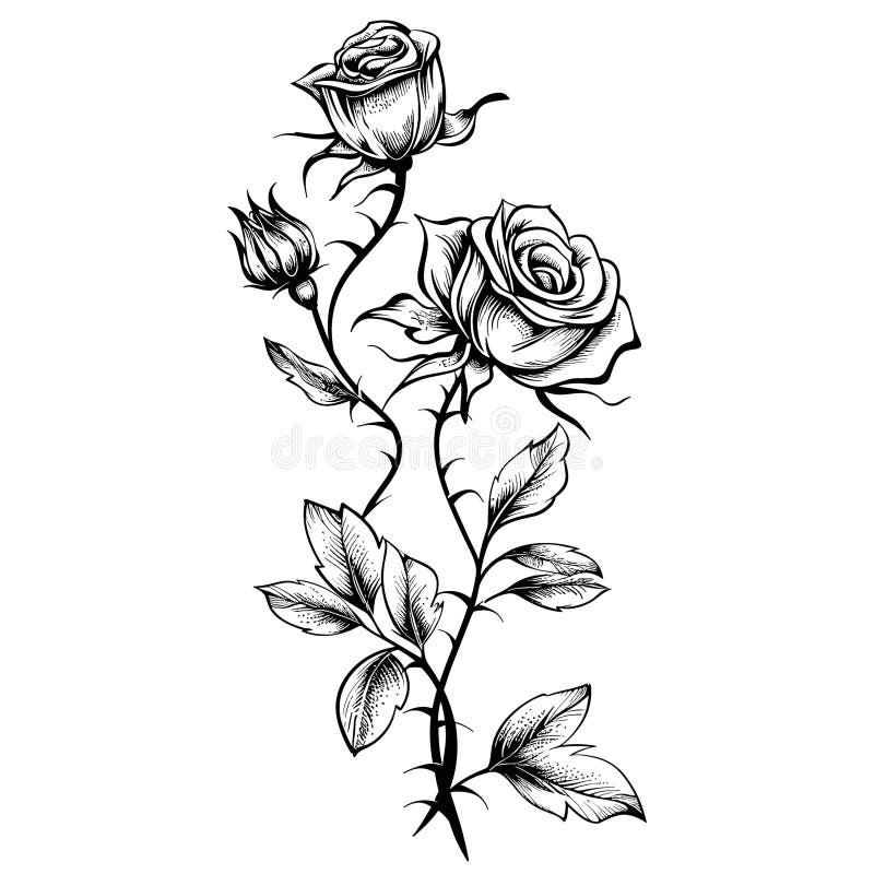 Three Roses Drawing Stock Illustrations – 477 Three Roses Drawing Stock ...