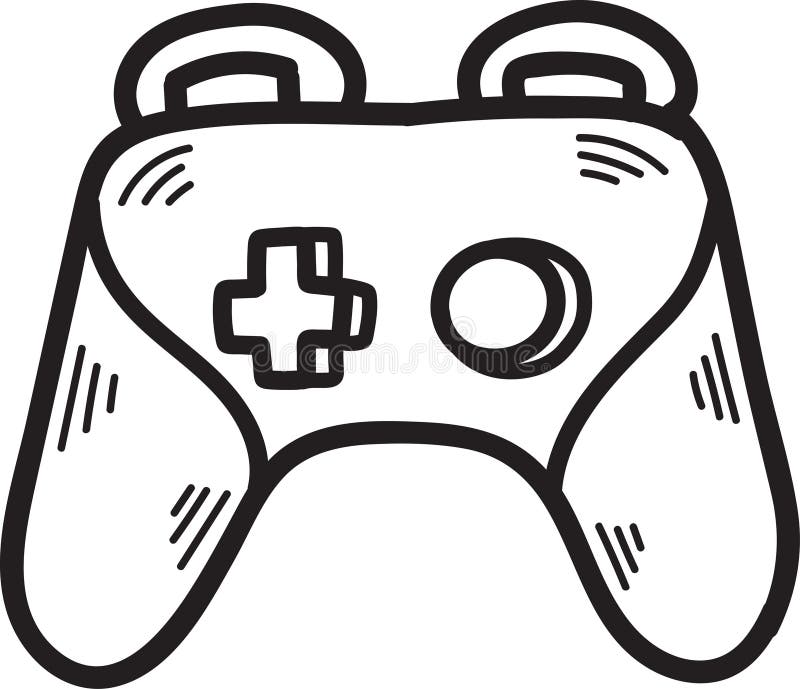 A Black and White Drawing of a Video Game Controller Stock Vector ...