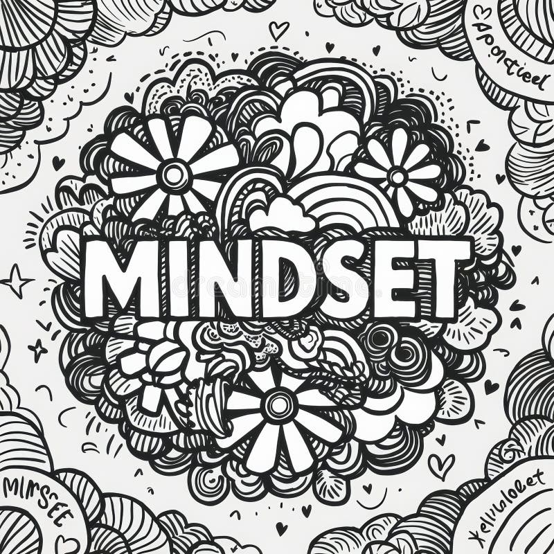A Black and White Drawing with the Word Mindset in it, AI Stock Photo ...