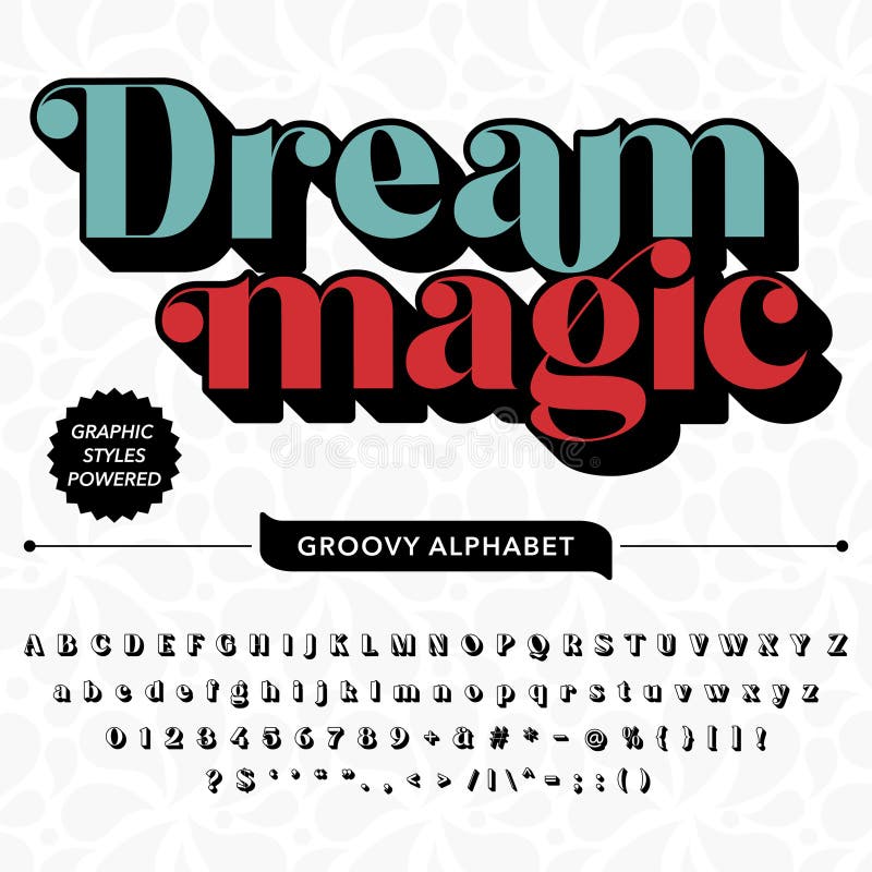 Black and White Dream Magic Retro Vintage Display Bold Font Alphabetfor ...