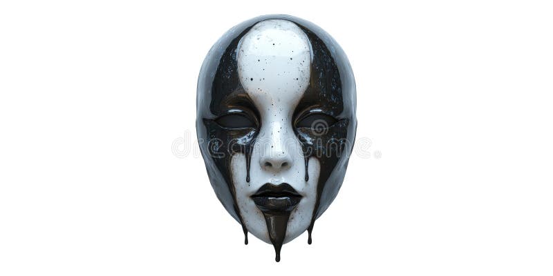 Black and White Dripping Mask Isolated on Transparent Background Stock ...
