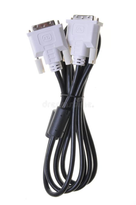 Black and White DVI Cable Monitor Computer Stock Photo - Image of ...