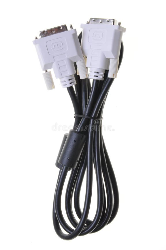 Black and White DVI Cable Monitor Computer Stock Photo - Image of ...