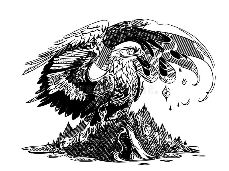 Cartoon Eagle Monster in Forest, AI Generated Stock Illustration ...