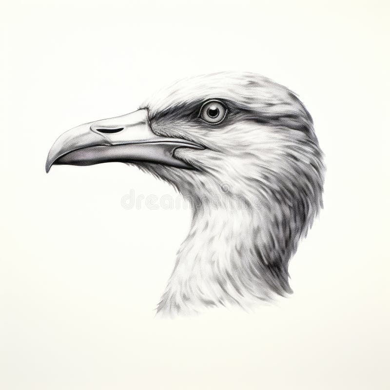 Minimal Retouching: Hand Drawn Eagle Portrait with Detailed Shading ...