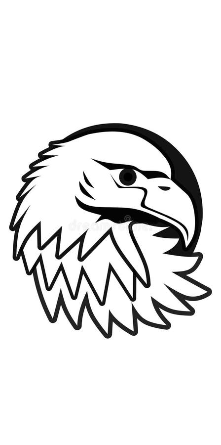 The Black and White Eagle Head Logo Forms a Circle Stock Illustration ...