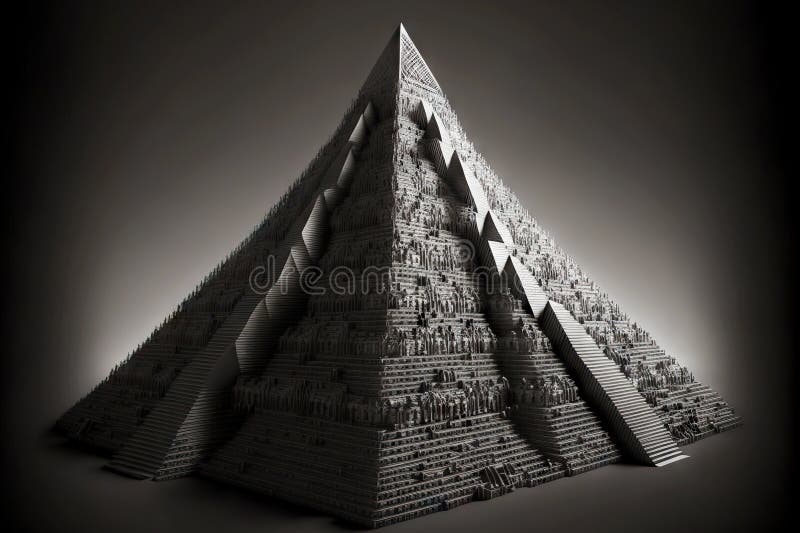 Black-and-white Egyptian Pyramid , Made with Generative Ai Stock Illustration - Illustration of ...