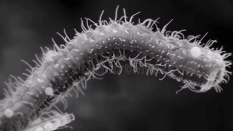 A Black and White Electron Microscope Image of a Single Nematode ...