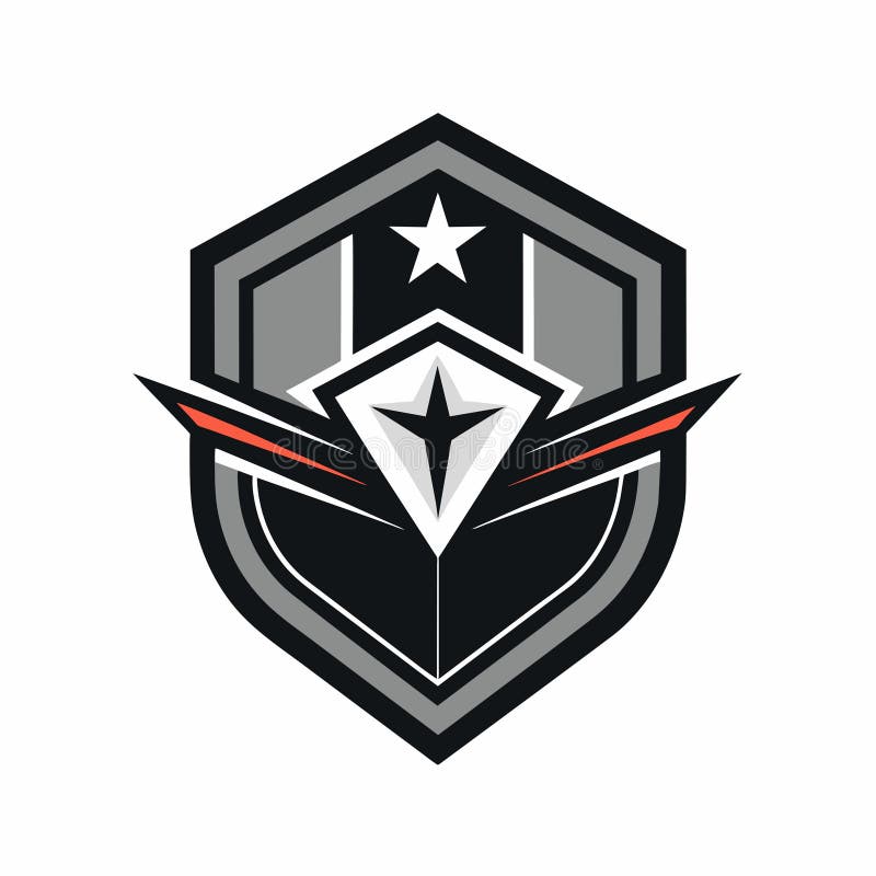 Black and White Emblem Design Featuring a Prominent Star Symbol for ...