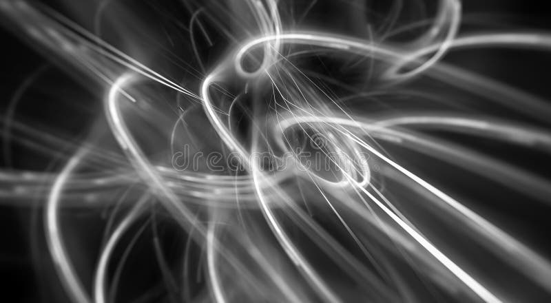 Black and White Energy Curves in Space Intensity Map Stock Illustration ...