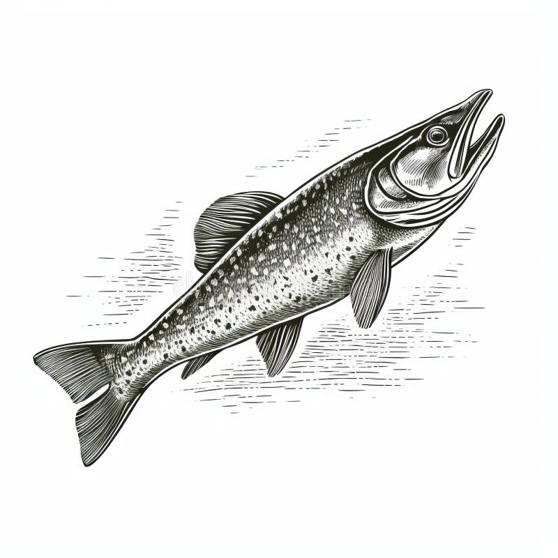 Dynamic Pointillism Trout Illustration Stock Illustration ...
