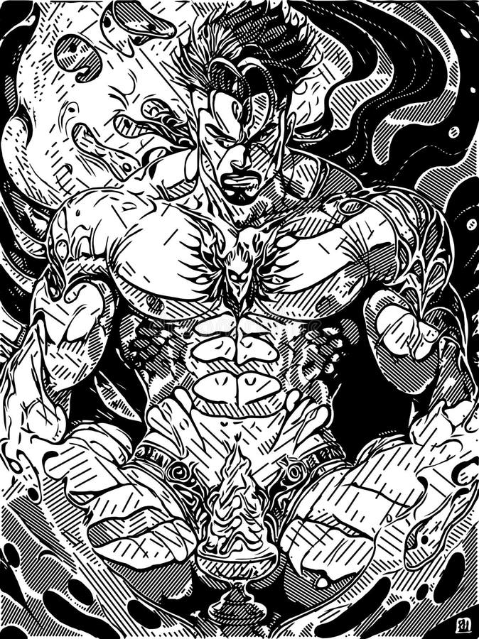 Fantasy Evil Cartoon Drawing with Space for Your Text, AI Generated ...