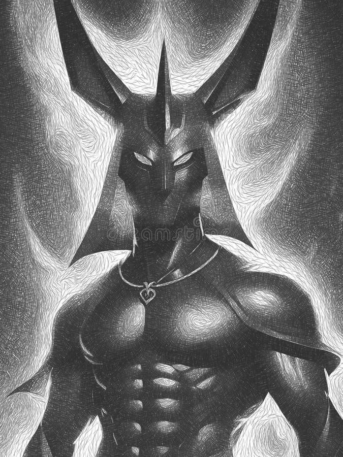 Black and White of Evil Man, Drawing Sketch, Ai Generated Stock ...