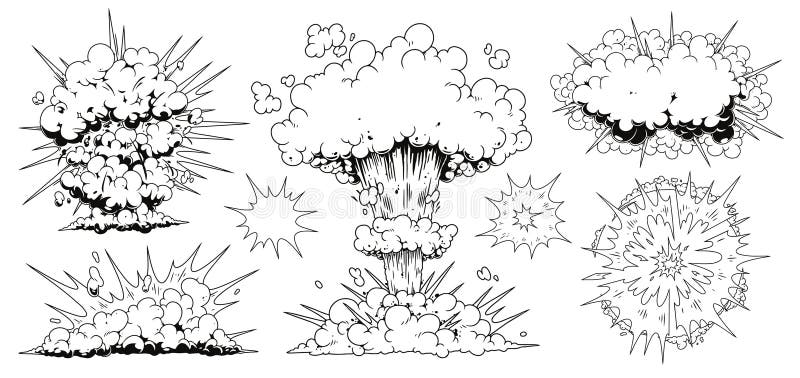 Black and White Explosion Illustrations Stock Vector - Illustration of ...