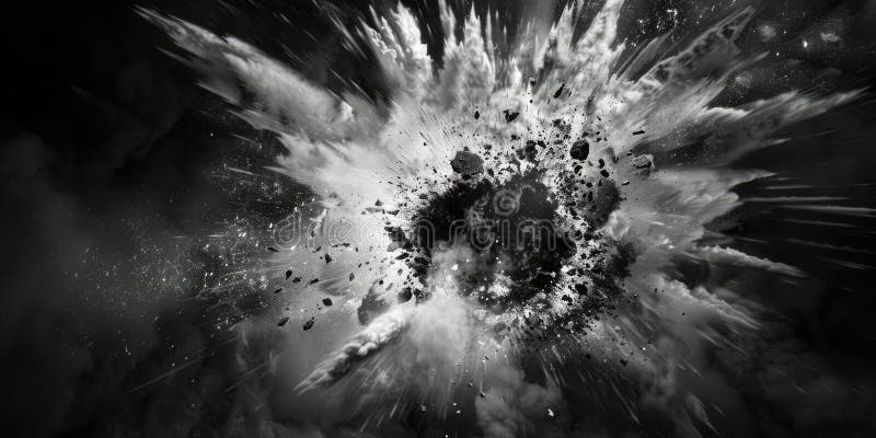 Black and White Explosion stock image. Image of black - 375229471