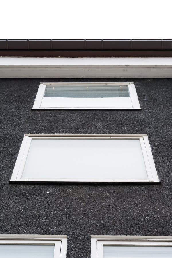 Black White Exterior Architecture Contrast Rough Facade Windows Stock ...