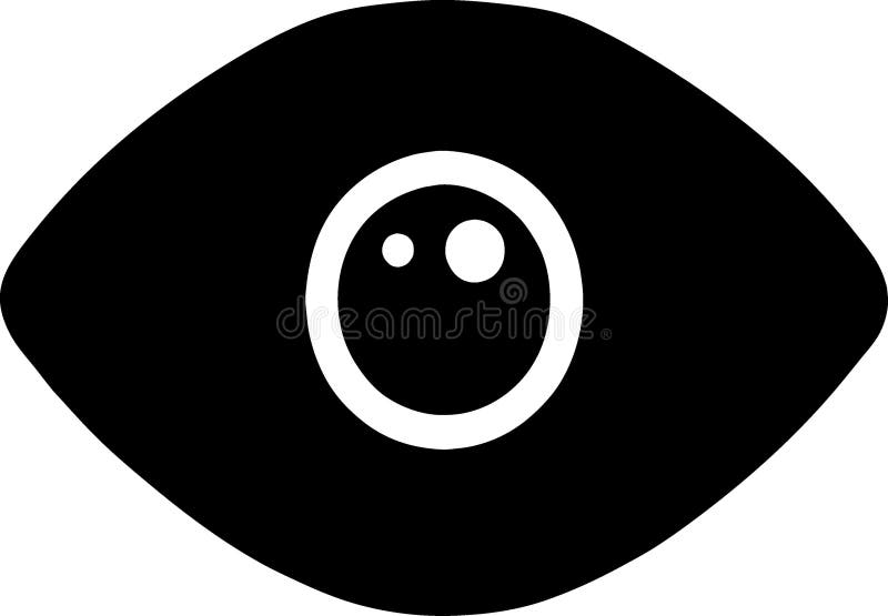 Black and White Eye Icon, Illustration Stock Illustration ...