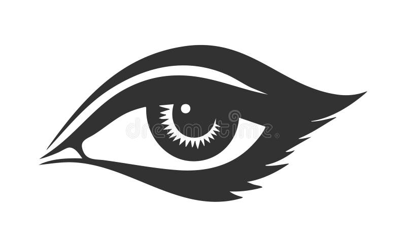 Black and White Eye Symbol with Bold Graphic Design. Stock Illustration ...