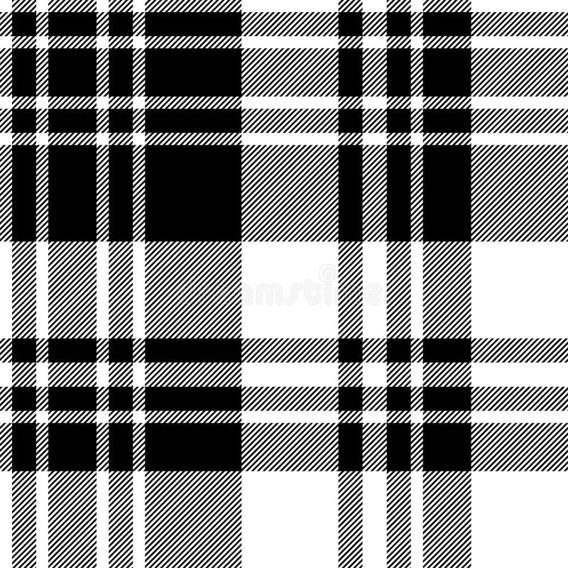 Black and White Fabric Texture Check Seamless Pattern Stock Vector ...