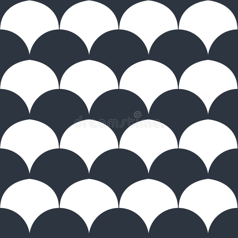 Black and White Fan Arch, Seamless Pattern Arabic Oriental Style Vector ...