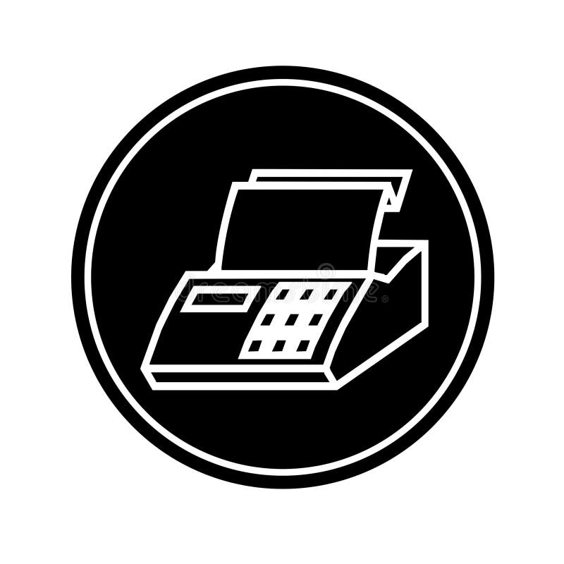 Black and White Fax Machine Icon Illustration Stock Illustration ...
