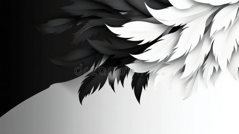 Black and White Feathered Design Creates Peaceful, Elegant Effect with ...