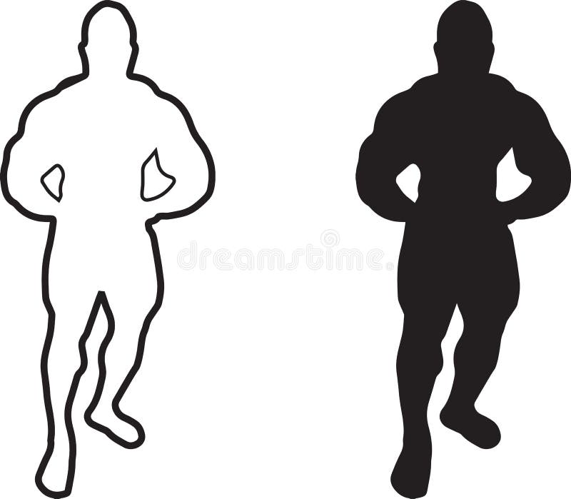 Black and White Figures Person Doing Bodybuilding- Stock Vector ...