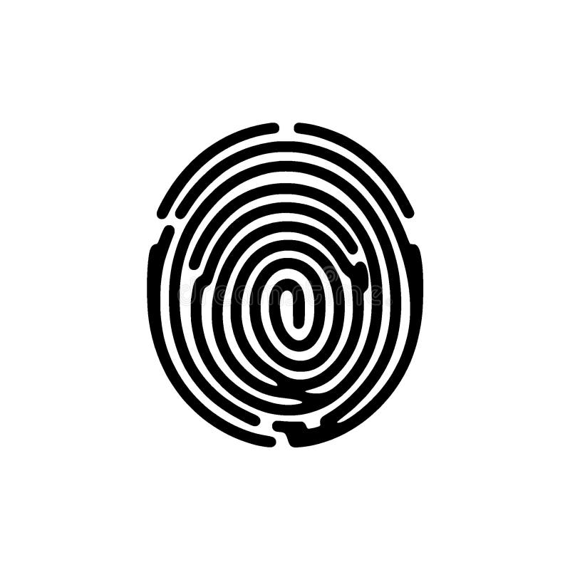 Black and White Fingerprint Icon - Detailed Fingerprint Vector Graphic ...
